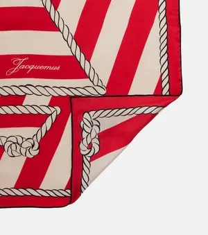 Jacquemus Bateau Corde Printed Silk Scarf - Red