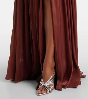 Costarellos Embellished Ruched Gown - Brown
