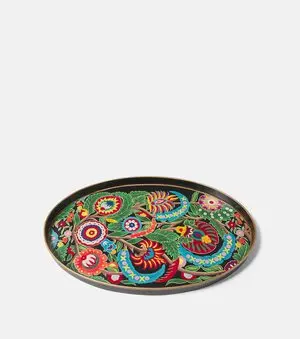 LES-OTTOMANS Ikat Iron Tray - Multicoloured