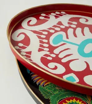 LES-OTTOMANS Ikat Iron Tray - Multicoloured