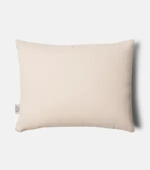LES-OTTOMANS Striped Silk And Cotton Velvet Cushion - Brown