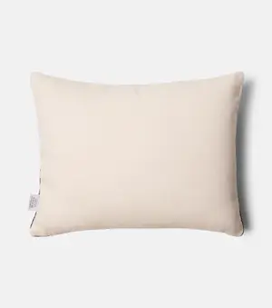 LES-OTTOMANS Silk And Cotton Velvet Cushion - Brown