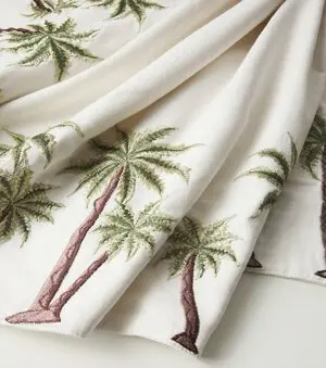 LES-OTTOMANS Embroidered Cotton Tablecloth - Multicoloured