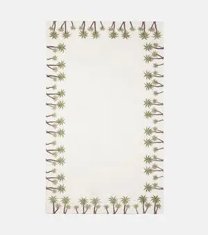 LES-OTTOMANS Embroidered Cotton Tablecloth - Multicoloured
