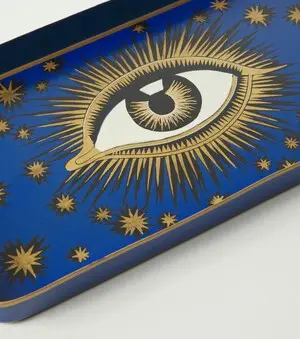 LES-OTTOMANS All Seeing Eye Iron Tray - Blue