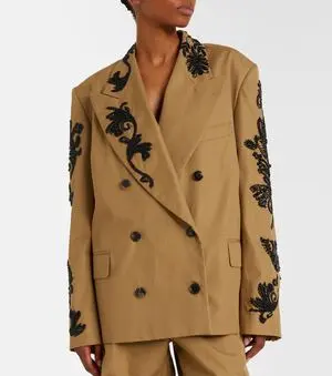 Dries Van Noten Embellished Double-breasted Blazer