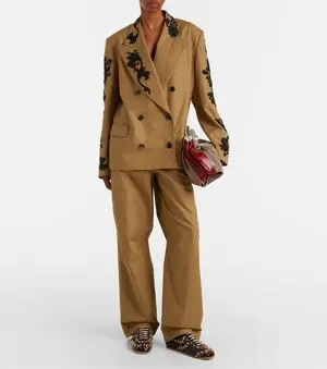 Dries Van Noten Embellished Double-breasted Blazer