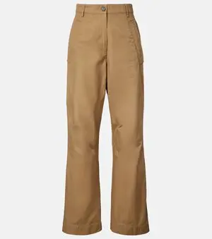 Dries Van Noten Cotton Wide-leg Trousers - Beige