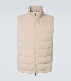 Brunello Cucinelli Suede Down Vest - Brown