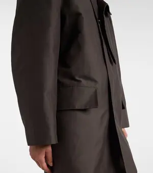 Bottega Veneta Intrecciato Leather-trimmed Silk Trench Coat