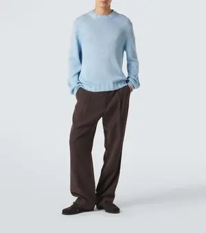 SAMAN AMEL Gio Silk Sweater - Blue