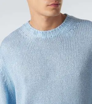 SAMAN AMEL Gio Silk Sweater - Blue