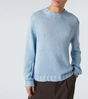 SAMAN AMEL Gio Silk Sweater - Blue