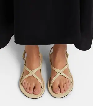 THE ROW Malick Leather Sandals - White