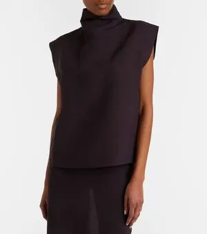 Alaïa Poplin Turtleneck Top - Brown
