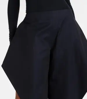 Alaïa Ruffled Cotton Gabardine Tapered Trousers