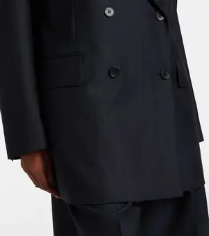Versace Double-breasted Virgin Wool Blazer