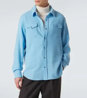 GOD'S TRUE CASHMERE Cashmere Shirt With Lapis Lazuli - Blue