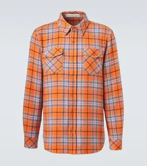 GOD'S TRUE CASHMERE Midnight Sun Cashmere Shirt With Carnelian Orange
