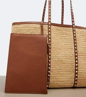Valentino Garavani Rockstud Large Raffia Tote Bag