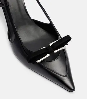 ROGER VIVIER Virgule 75 Leather Slingback Pumps