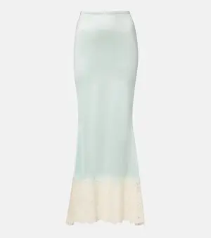 MONTCE Natalia Lace-trimmed Slip Skirt - Blue