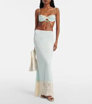 MONTCE Natalia Lace-trimmed Slip Skirt - Blue