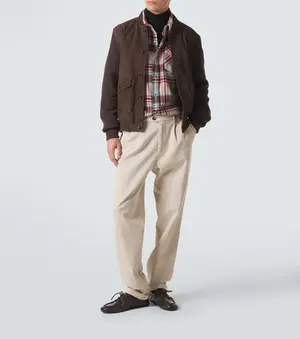 SLOWEAR Suede And Cotton Bomber Jacket
