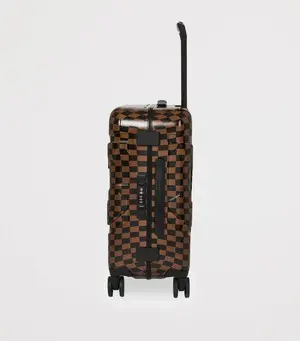 SPRAYGROUND Embossed Checkered Cabin Suitcase With Smile Detail