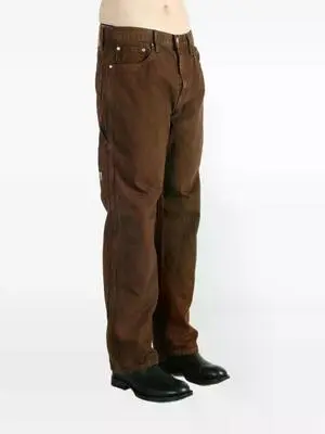 VOWELS Overdyed Painter Straight-leg Jeans - Brown