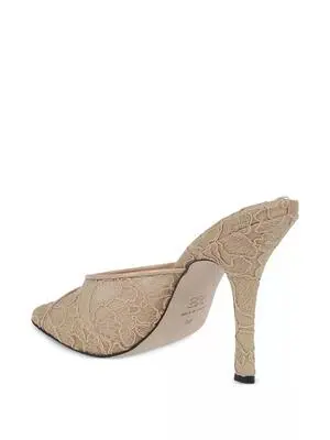 Ermanno Scervino 110mm Lace Overlay Open-toe Heeled Sandals - Neutrals