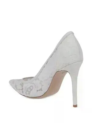GIANVITO ROSSI Claudia Lace Pointed-toe Stiletto Pumps - White