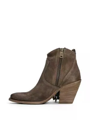 METISSE Suede Fringe Ankle Boots
