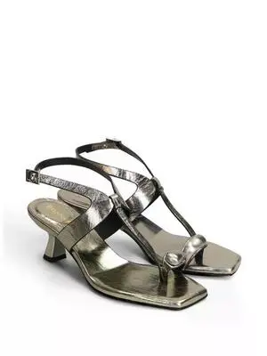 DONNARÌ Metallic Effect Pebble Detail Sandals