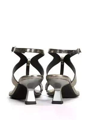 DONNARÌ Metallic Effect Pebble Detail Sandals