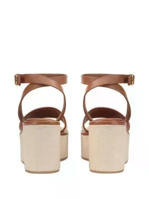 SERGIO ROSSI Surge Logo Platform Sandals - Brown