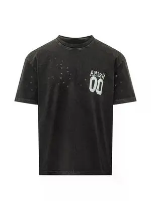 AMISH SUPPLIES Distressed Logo-print T-shirt - Black