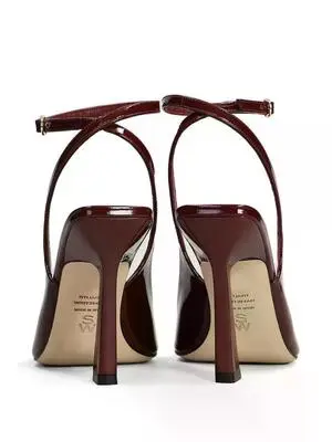 STUART WEITZMAN Patent Finish Ankle Strap Pumps