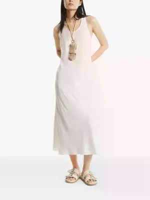 Maison Kitsuné Racer-back Crinkled Midi Dress - Neutrals