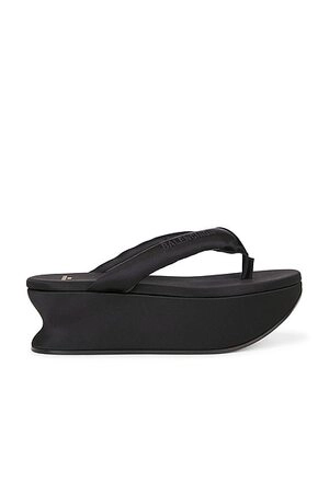 Balenciaga Gaeta Thong Wedge Sandal - Black