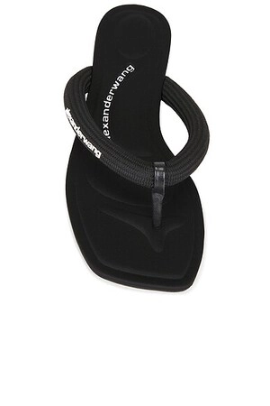 Alexander Wang Jenna Tubular Flat Thong Sandal - Black