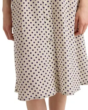 Prada Polka-dot Print Marocain Shirt Dress