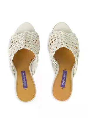 Ralph Lauren Adela Woven Mules - Neutrals