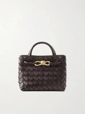 Bottega Veneta Mini Andiamo Intrecciato Leather Tote - Brown