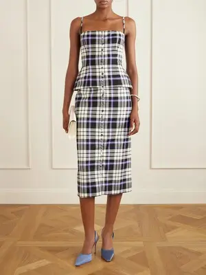 Carolina Herrera Checked Wool-blend Midi Dress - Multi