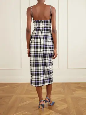 Carolina Herrera Checked Wool-blend Midi Dress - Multi