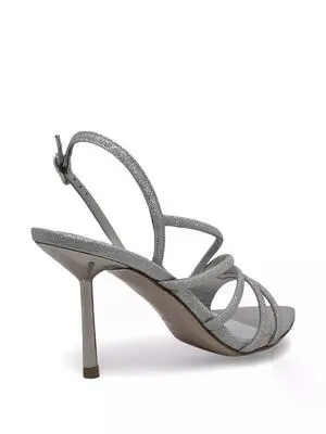 LE SILLA Glitter Detail Strappy Heeled Sandals - Silver