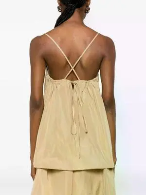 SUSANNE BOMMER Cross-back Spaghetti Strap Top - Brown