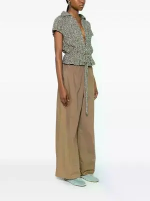 SUSANNE BOMMER Glitter-effect Tie-fastening Cardigan - Grey