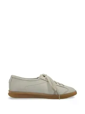 HENDERSON BARACCO Light Grey Leather Lace-up Sneakers - Neutrals